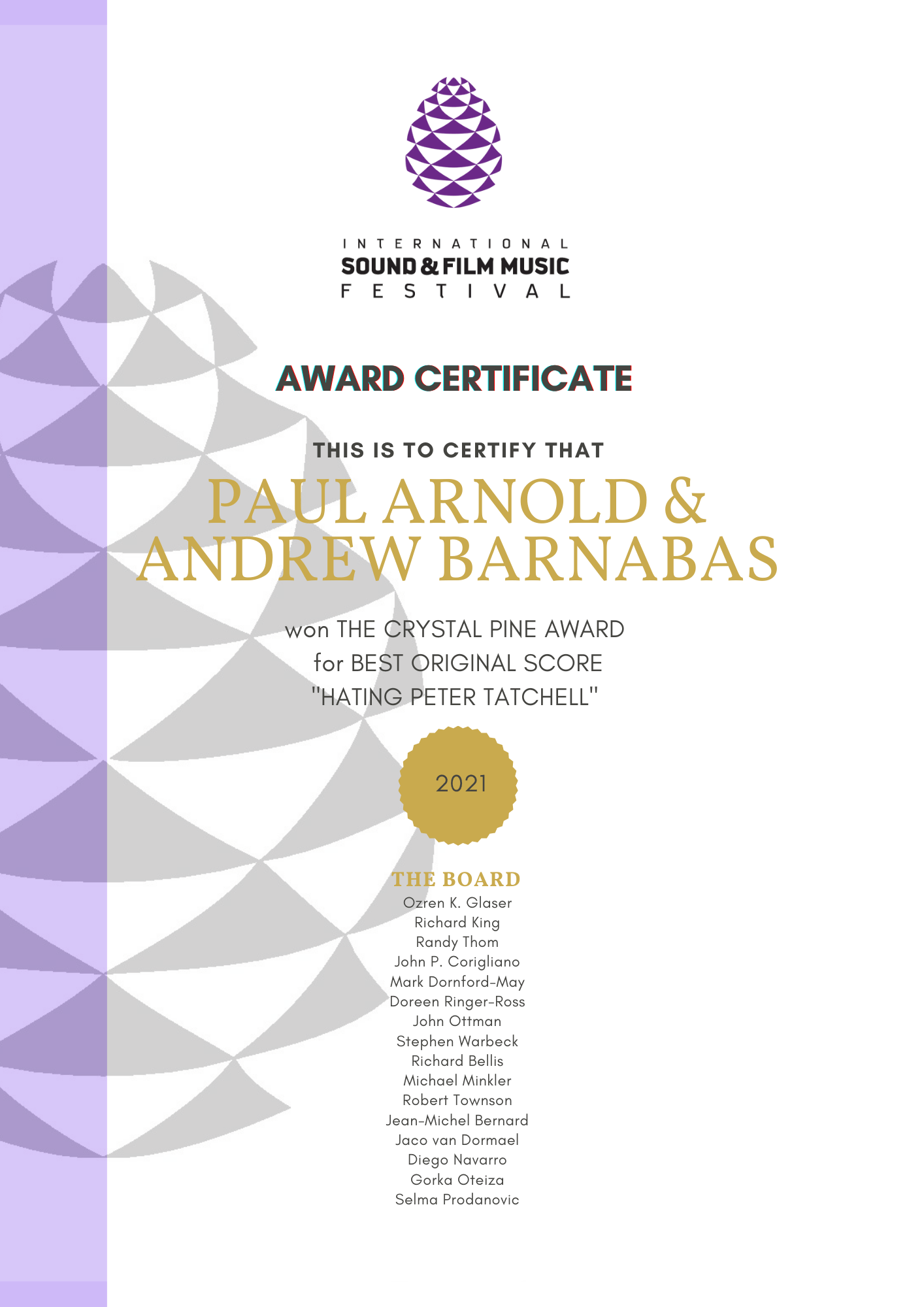 We’ve won our first major award. | Paul Arnold & Andrew Barnabas